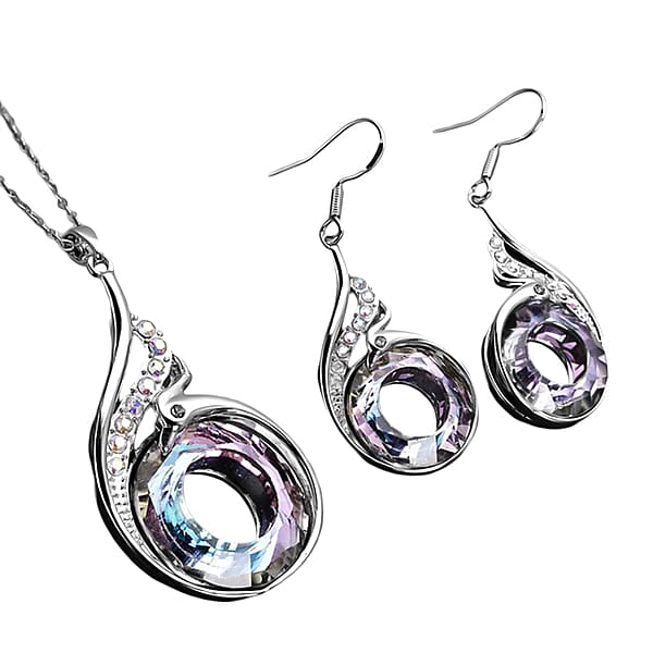 Simulated Mystic Topaz, White and Grey Austrian Crystal Fish Hook ...