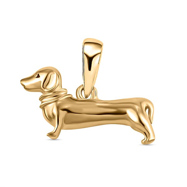 Dachshund Dog Charm Pendant in Gold Plated 925 Sterling Silver ...