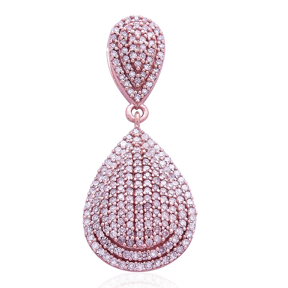 ILIANA 1 Carat Natural Pink Diamond Tear Drop Pendant in 18K Rose Gold ...