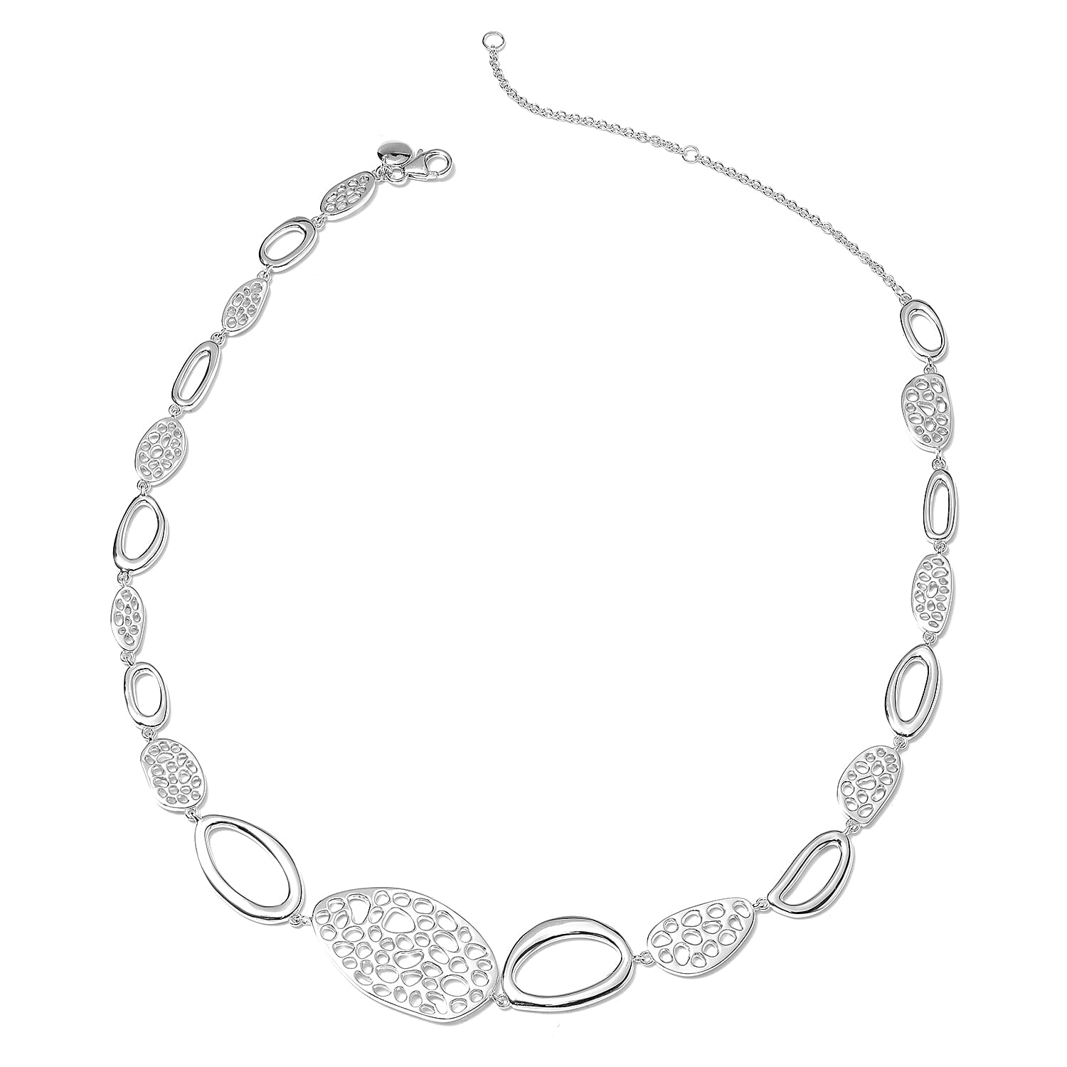 RACHEL GALLEY Lattice Necklace in Rhodium Plated Sterling Silver 16 with 4 inch Extender 3075162 TJC