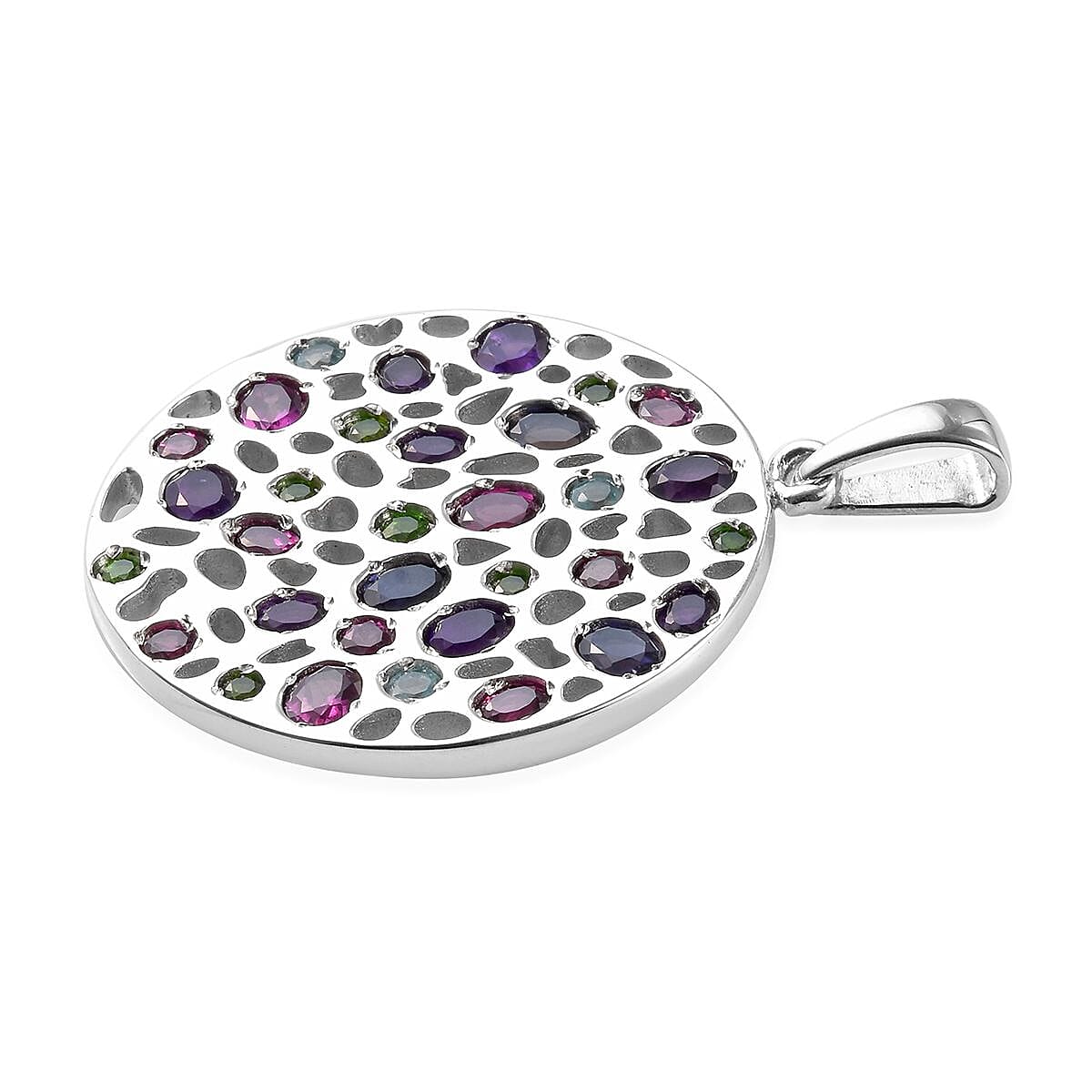 RACHEL GALLEY 5.61 Ct Lattice Collection Multi Gemstone Cluster Pendant ...