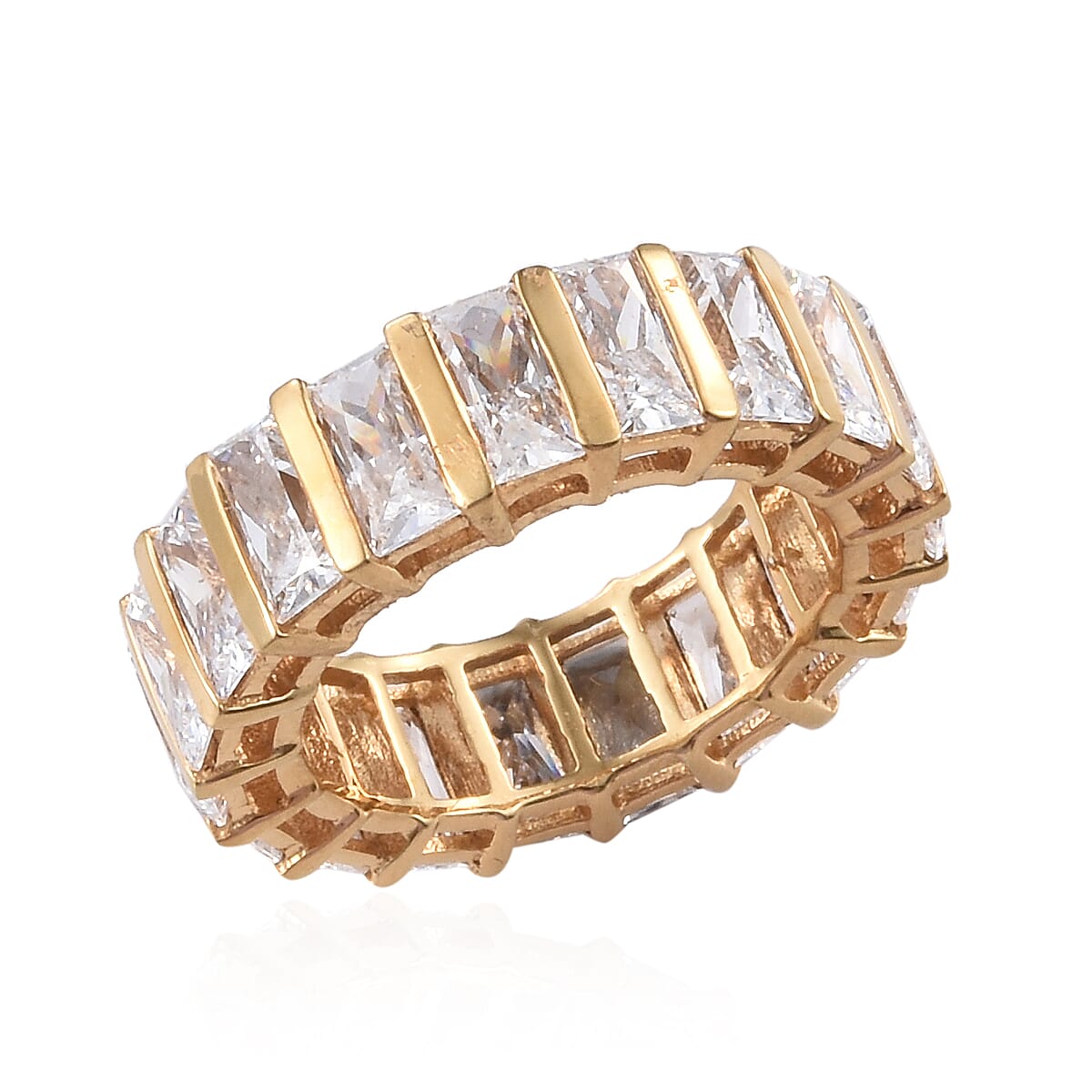 Lustro Stella Made with Finest CZ Full Eternity Band Ring in Gold ...
