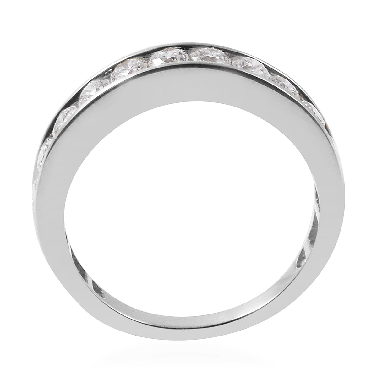 ILIANA 1 Carat Diamond Half Eternity Band Ring in 18K White Gold IGI ...