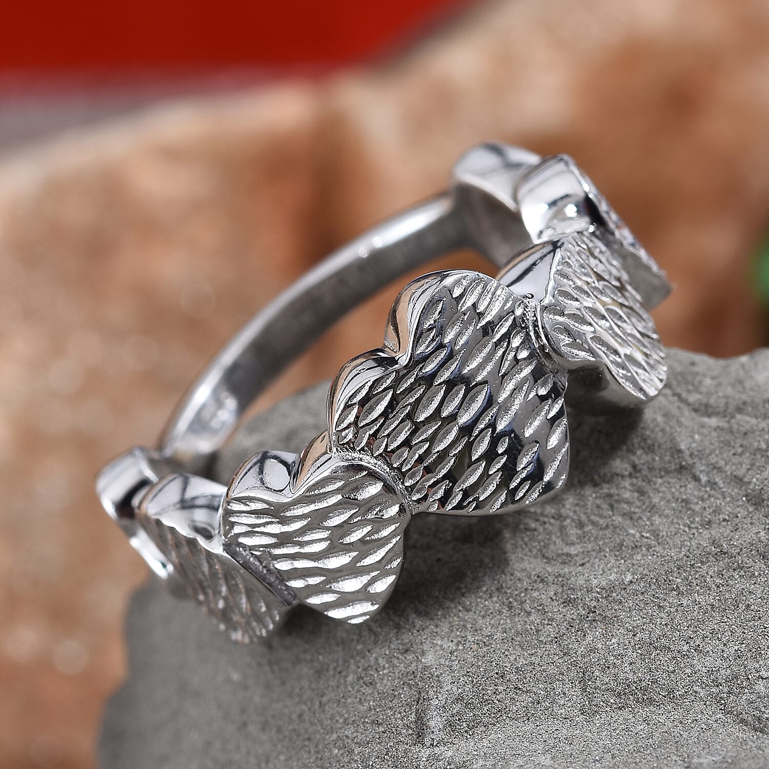 Heart Ring in Platinum Plated Silver 4.24 Grams - 3360743 - TJC