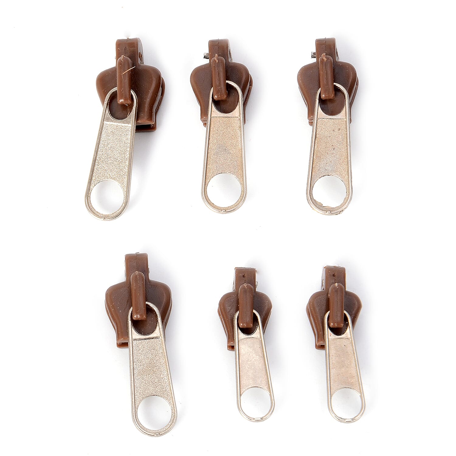 18 Piece Set - Slider Zipper Heads (In 3 Different Sizes) - Brown and ...