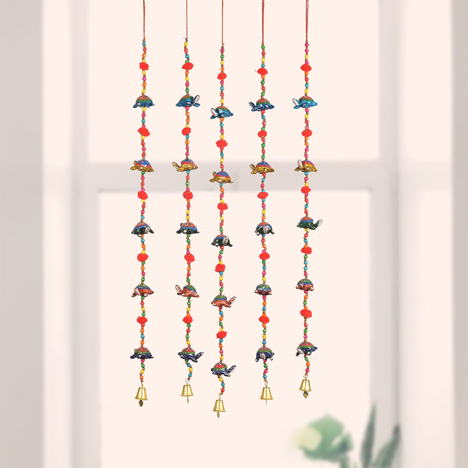 Set of 5 Handmade Turtle Motif Decorative Hanging Strings in ...