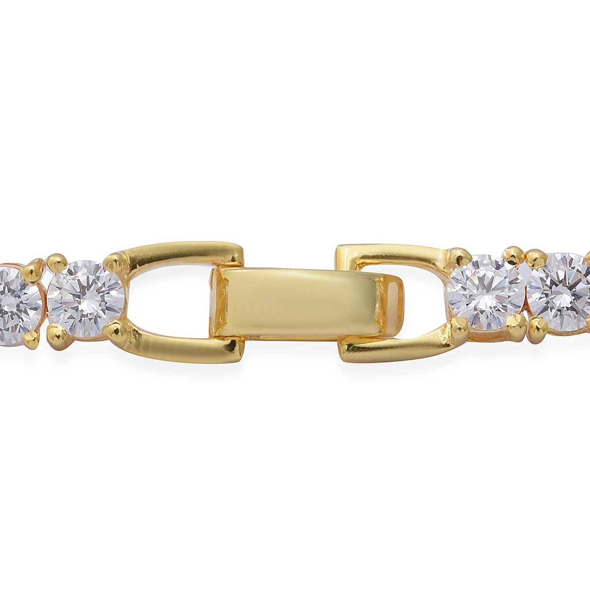 ELANZA Swiss Star Cut Cubic Zirconia Tennis Bracelet in Gold Plated ...