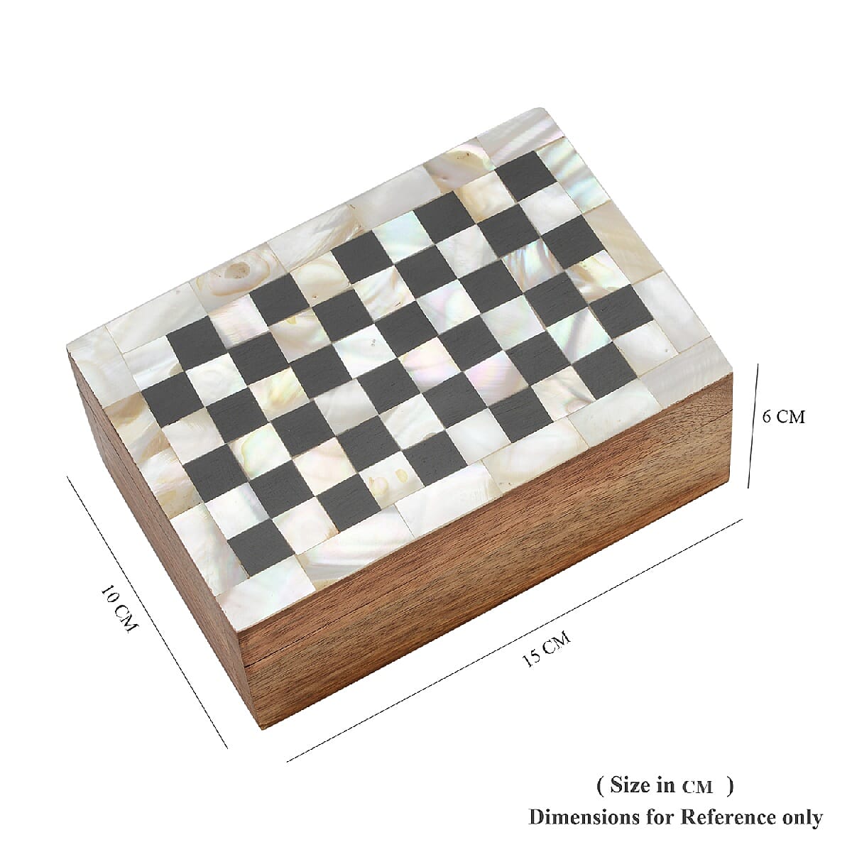 Handmade Inlay Mother of Pearl Checker Pattern Storage Box Size 15x10x6 ...