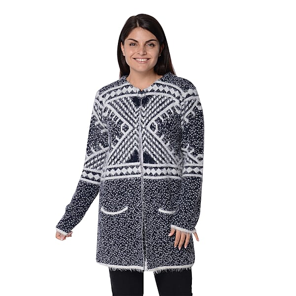 Soft and Smooth Winter Africa Addio Pattern Sweater Coat with 2 Pockets ...