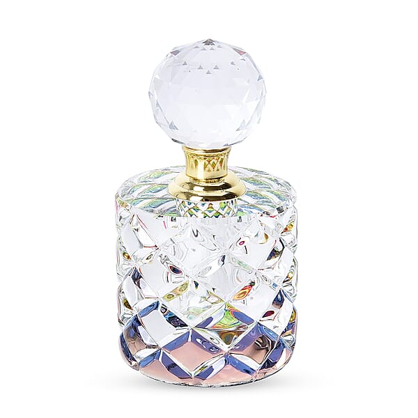 Carved Crystal Refillable Perfume Bottle with Colourful Base Size 12x6 ...