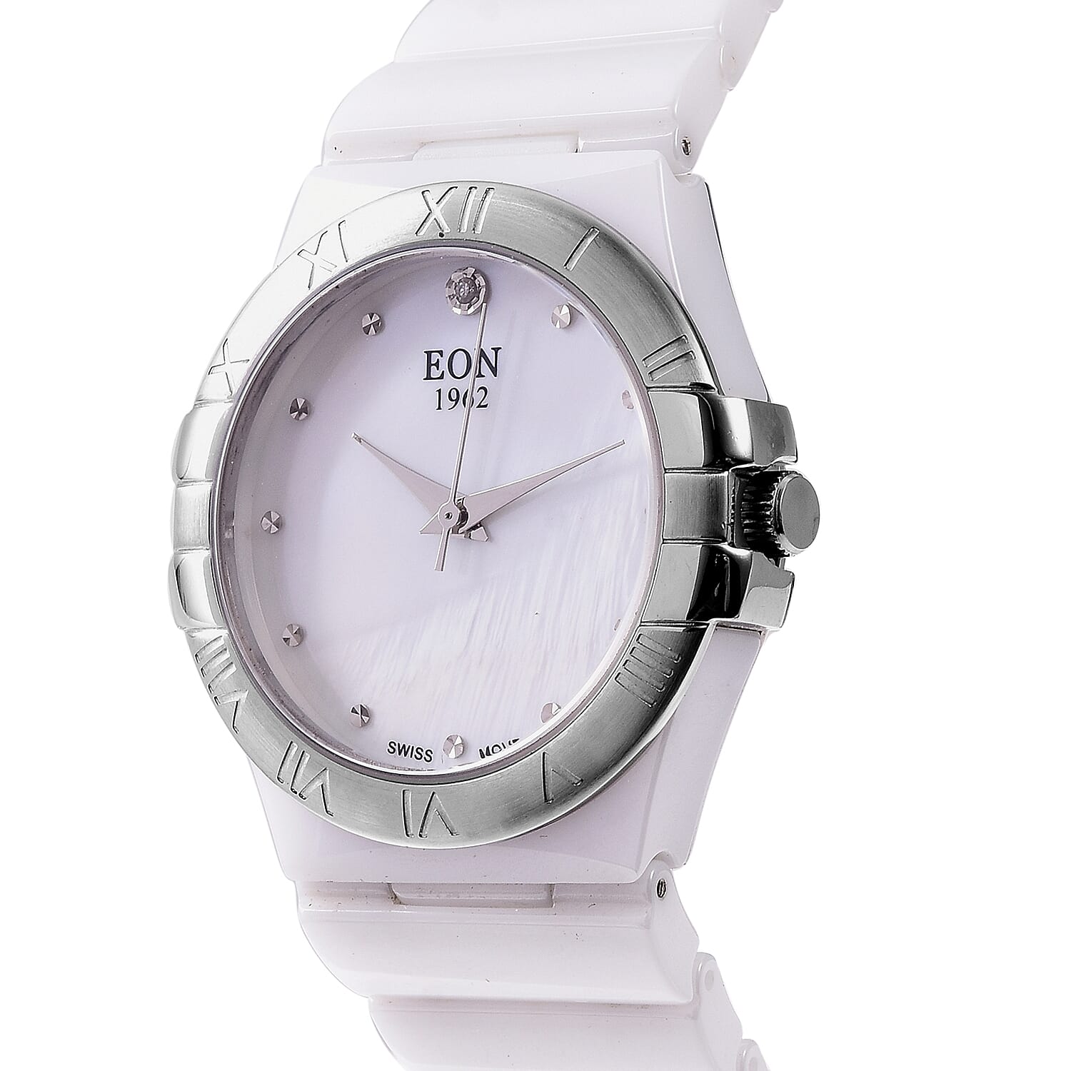 EON 1962 Swiss Movement Water Resistant Diamond Studded Watch with ...