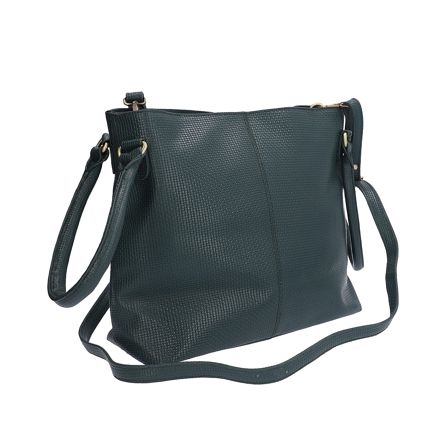 100% Genuine Leather Weave Pattern Designer Handbag in Dark Green ...