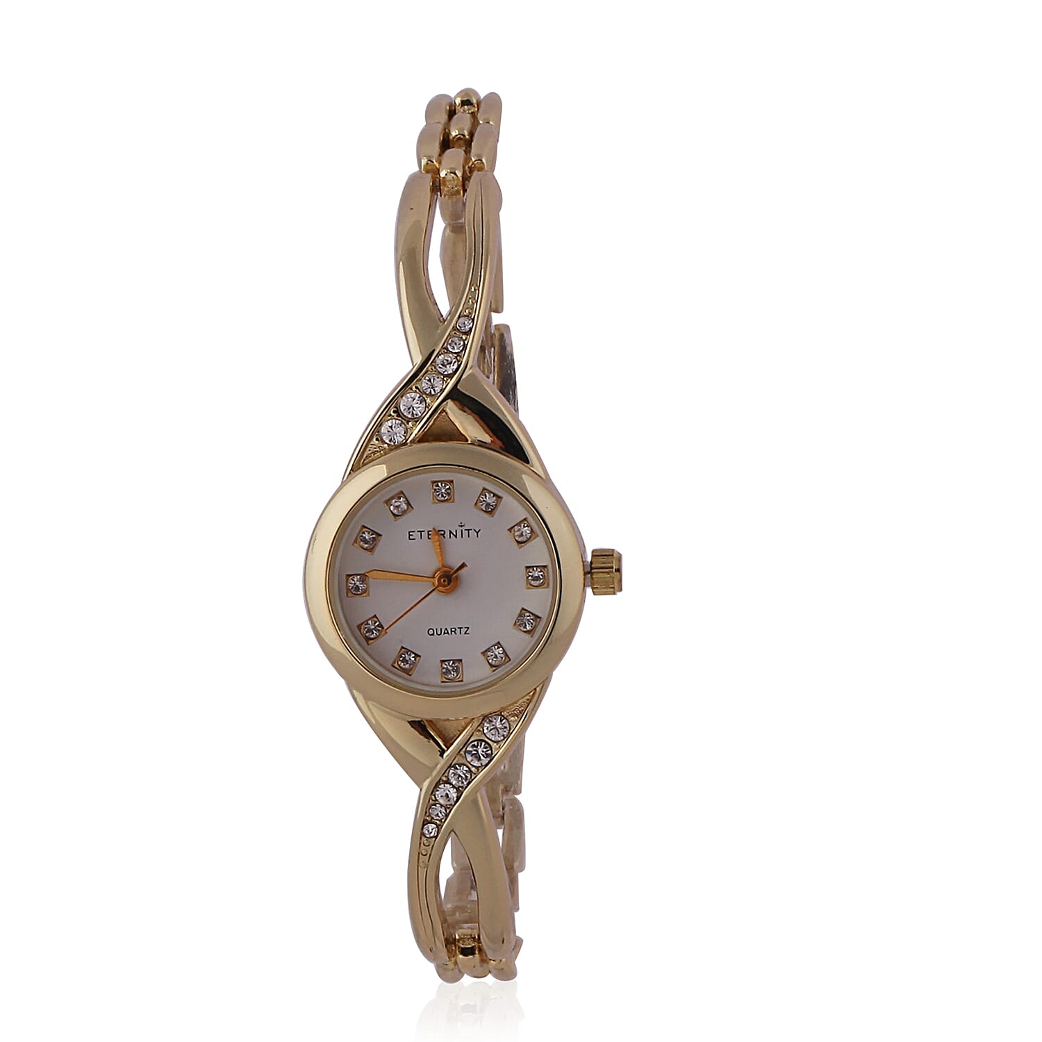 ETERNITY Studded Ladies Bracelet Watch with White Dial (Size 7.5) in ...