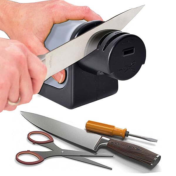 2 Piece Set - 3 in 1 Electric Sharpener for Knives, Scissors ...