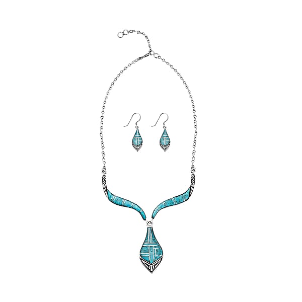 Santa Fe Collection - Artisan Crafted Kingman Turquoise Necklace (18-2 ...