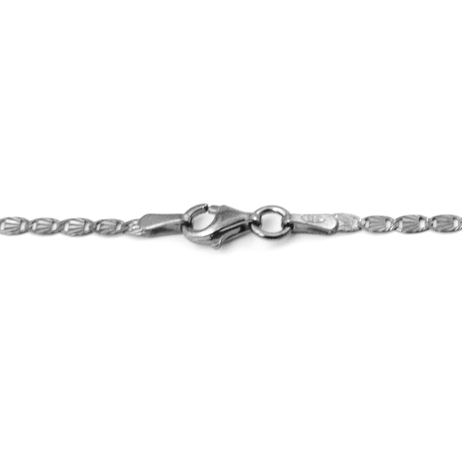 Italian Made Valentino Chain in Black Plated Sterling Silver 20 Inch ...