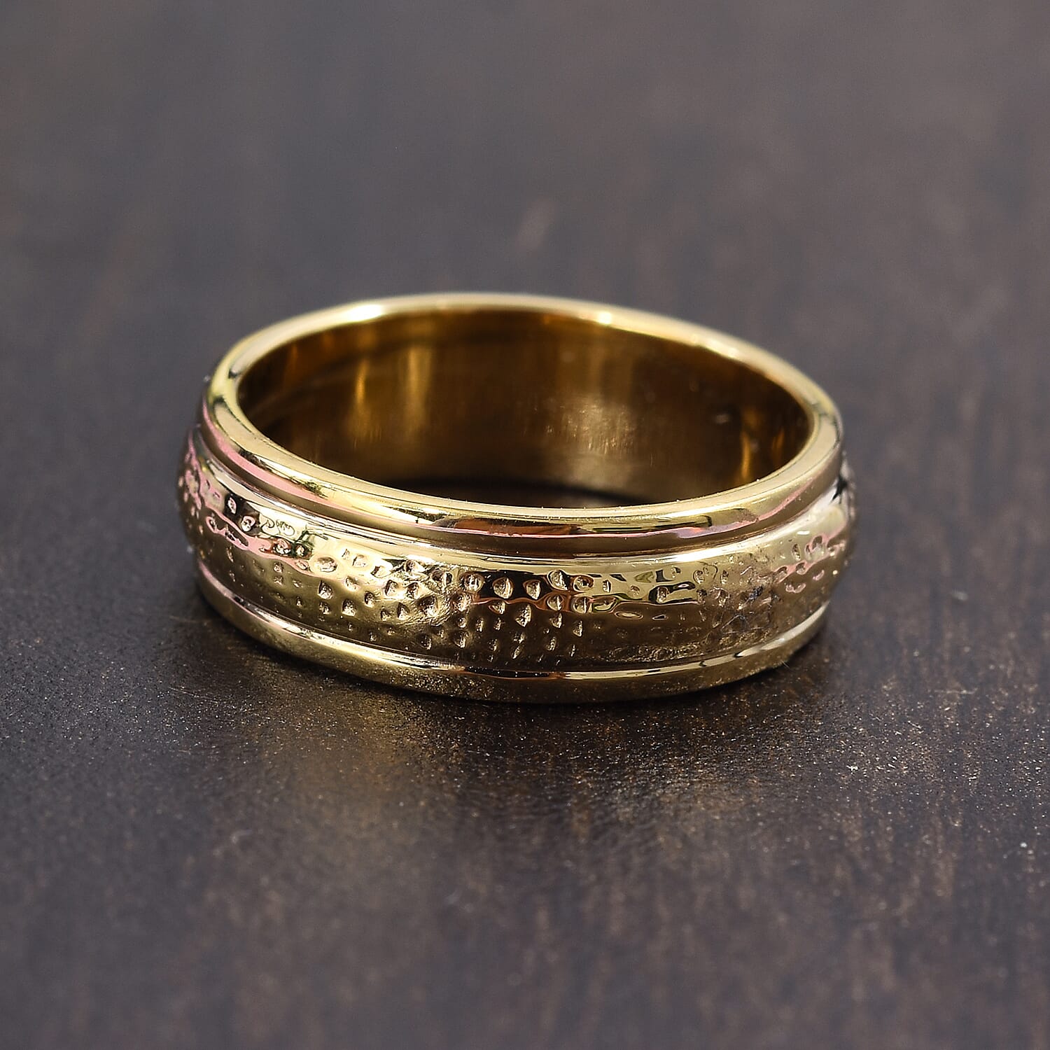 Texture Band Ring in Gold Plated Silver - 3564187 - TJC