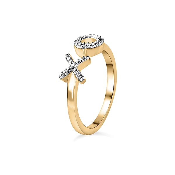 Diamond Hug and Kiss Ring in Sterling Silver with 18K Vermeil Yellow ...