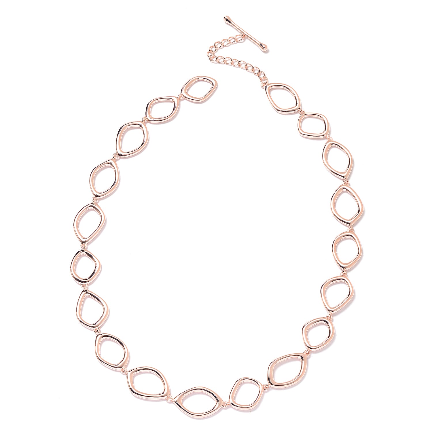 LucyQ Fluid Design Collar Necklace in Rose Gold Plated Sterling Silver 49.19 Grams 20 Inch 3584264 TJC