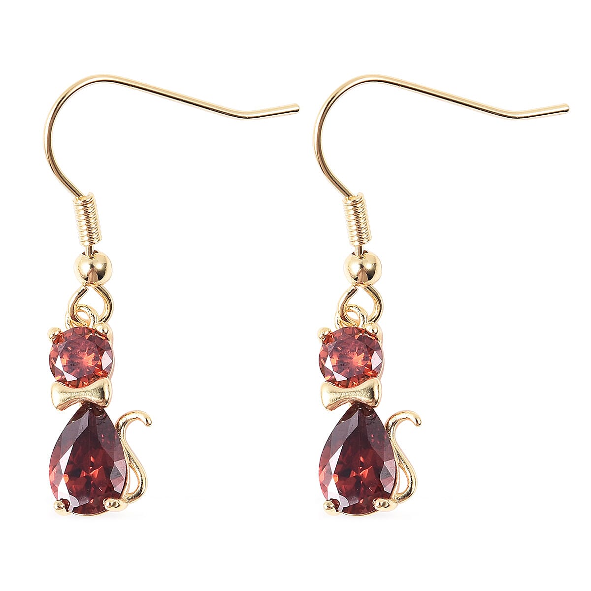 2 Piece Set Simulated Ruby Cat Pendant with Chain 20 with 2 inch ...