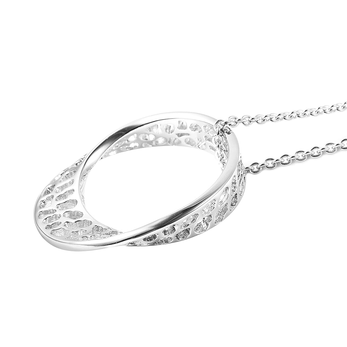 Disc Collection RACHEL GALLEY Lattice Pendant with Chain in Rhodium ...
