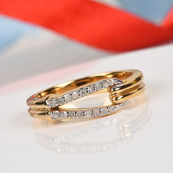 Diamond Ring in Gold Plated Sterling Silver - M3591864 - TJC