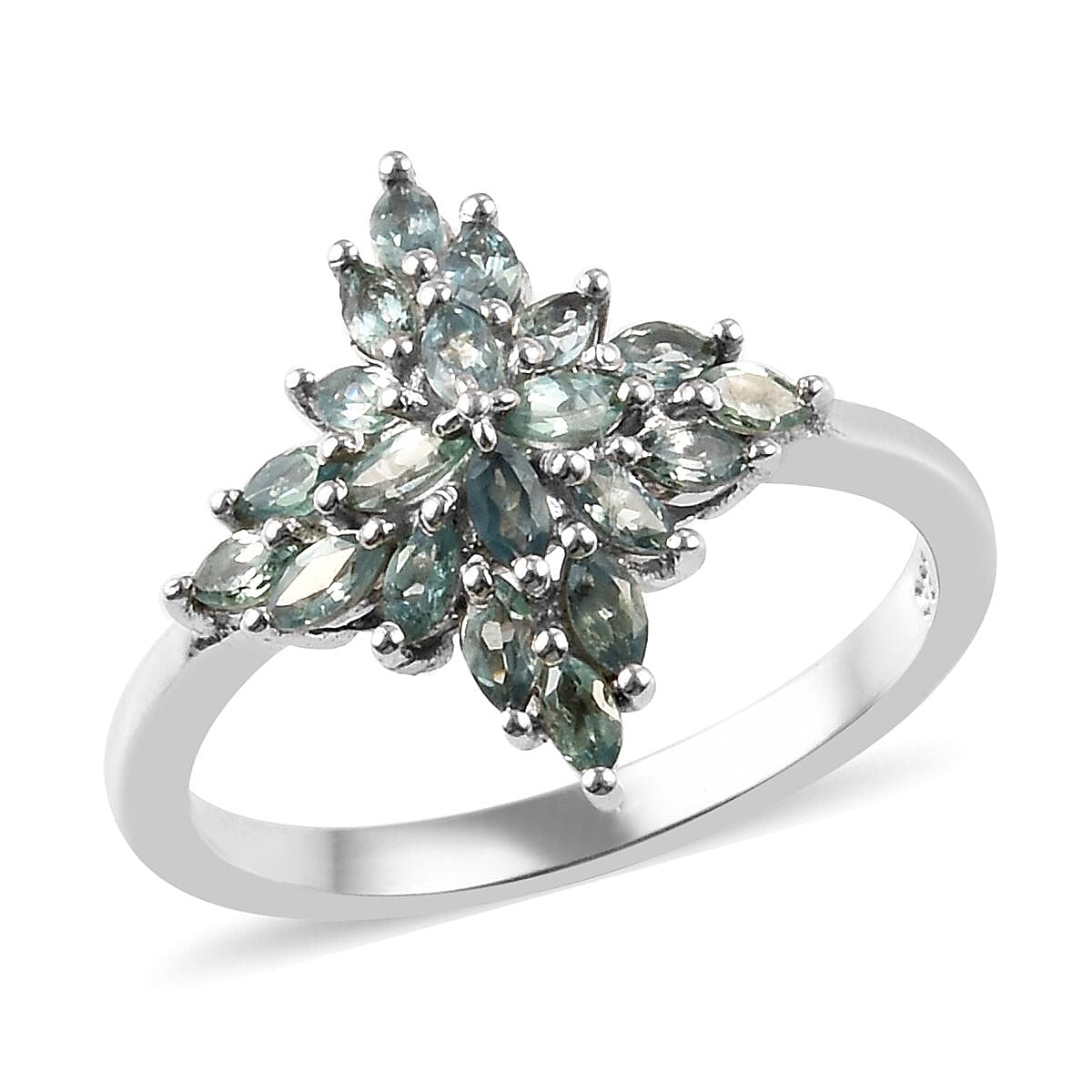 1 Carat Narsipatnam Alexandrite Cluster Ring in Platinum Plated ...