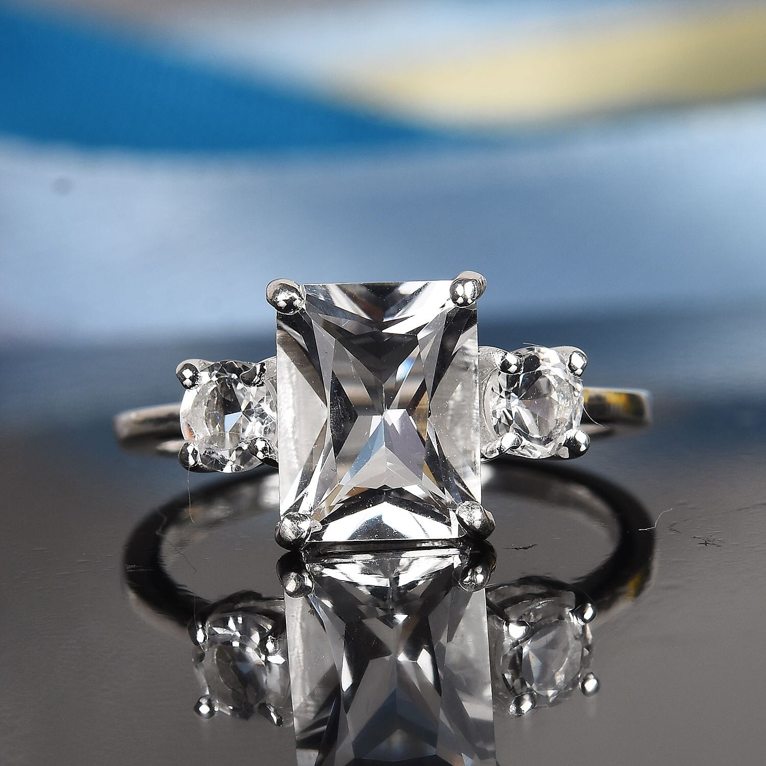 2.15 Ct Petalite Trilogy Ring in Sterling Silver - M3611516 - TJC