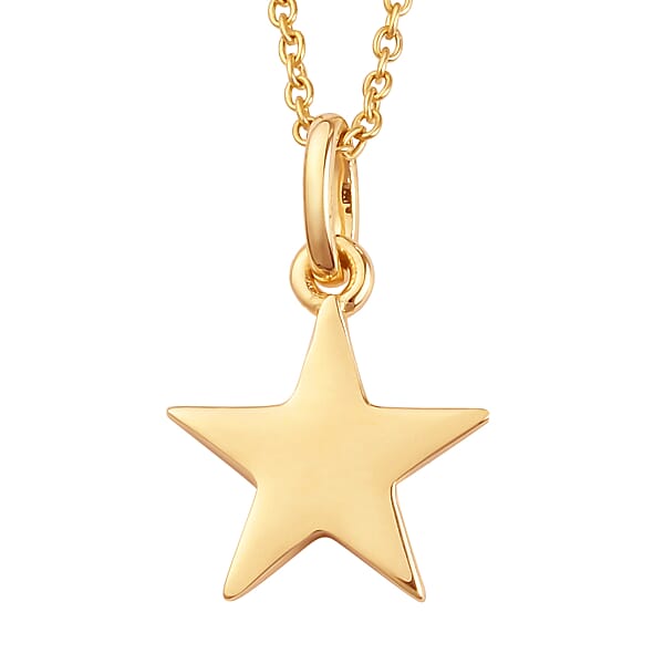 Star Pendant With Chain in Gold Plated Sterling Silver - M3629178 - TJC