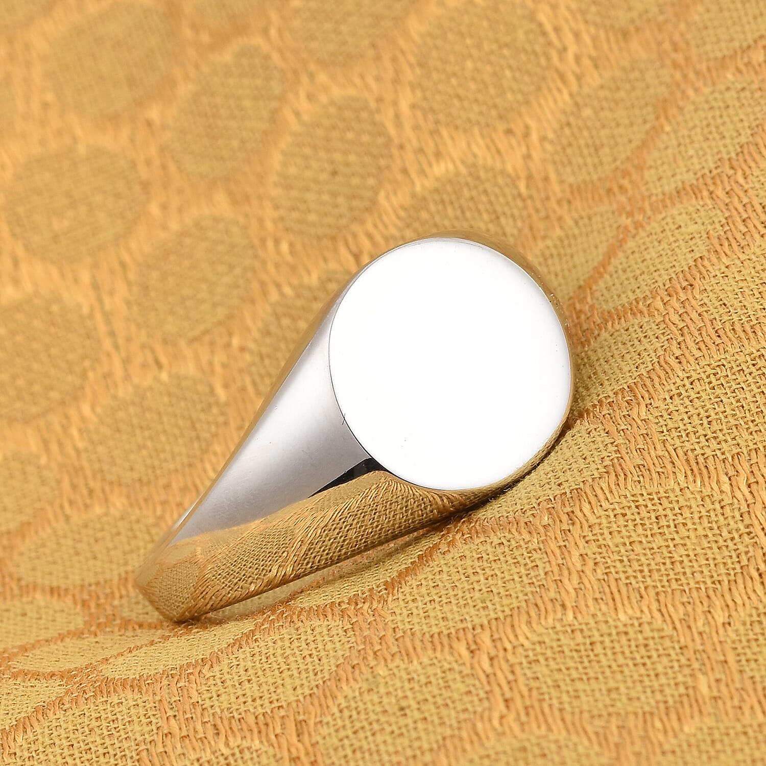 Platinum Plated Sterling Silver Signet Ring - M3624079 - TJC