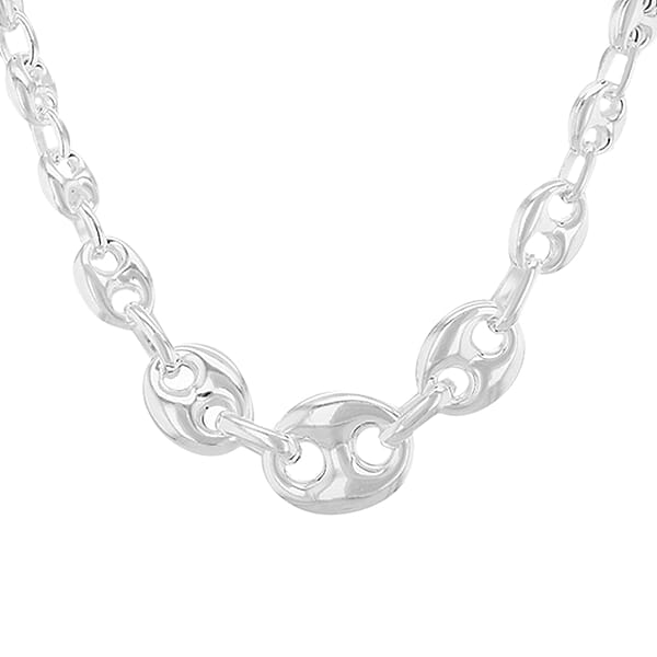 Hatton Garden Graduated Mariner Link Necklace in Sterling Silver 18 ...