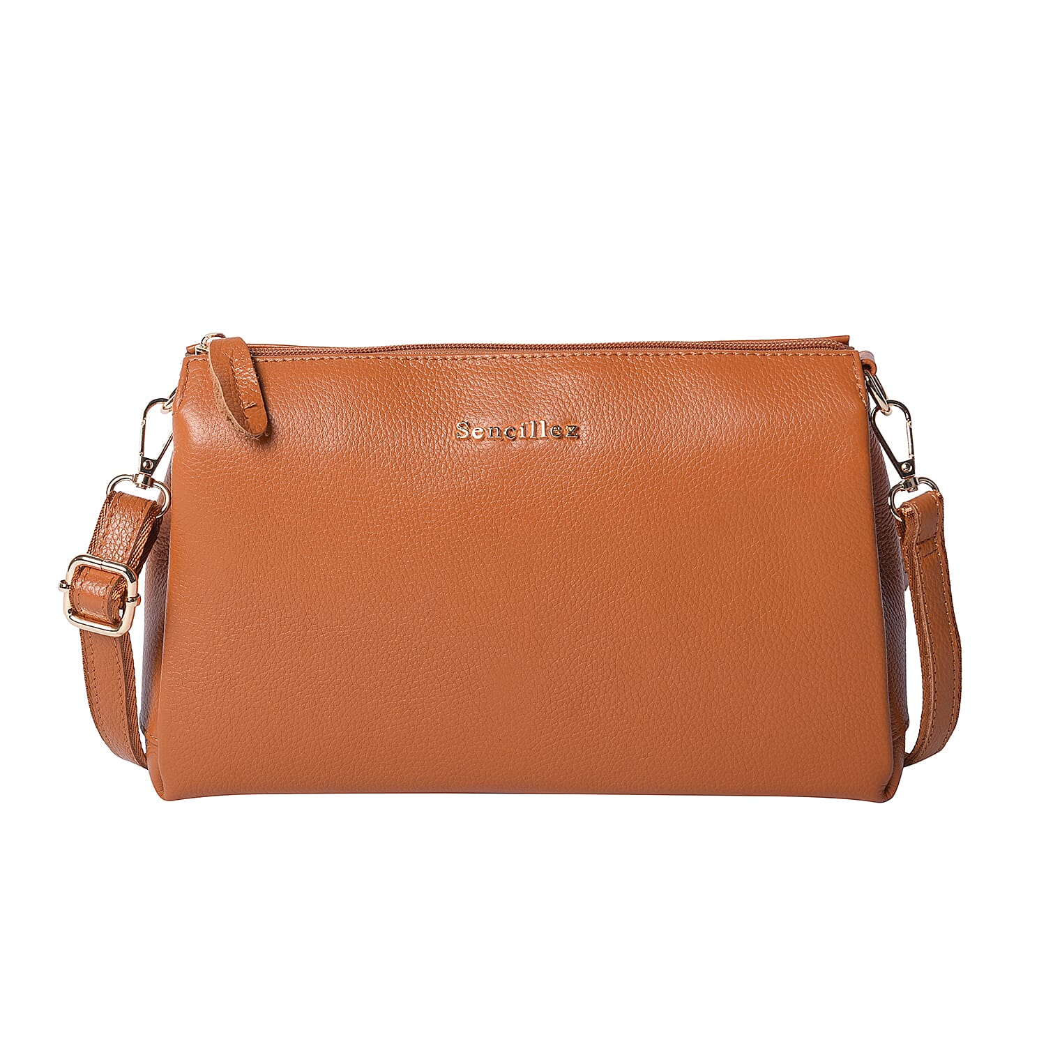 SENCILLEZ 100% Genuine Leather Crossbody Bag with Adjustable Shoulder ...