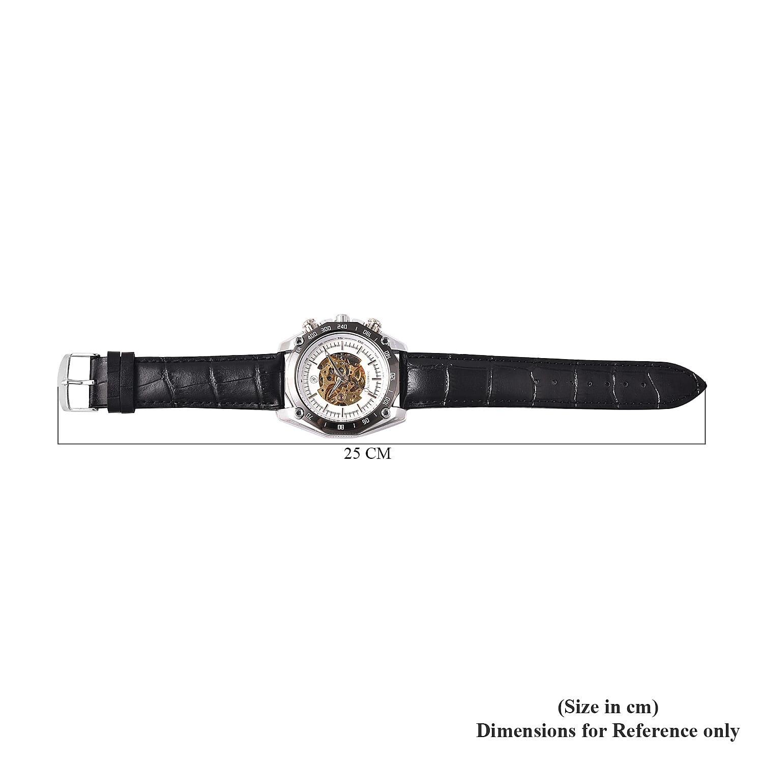 GENOA Automatic Mechanical Movement White Dial Water Resistant Skeleton ...