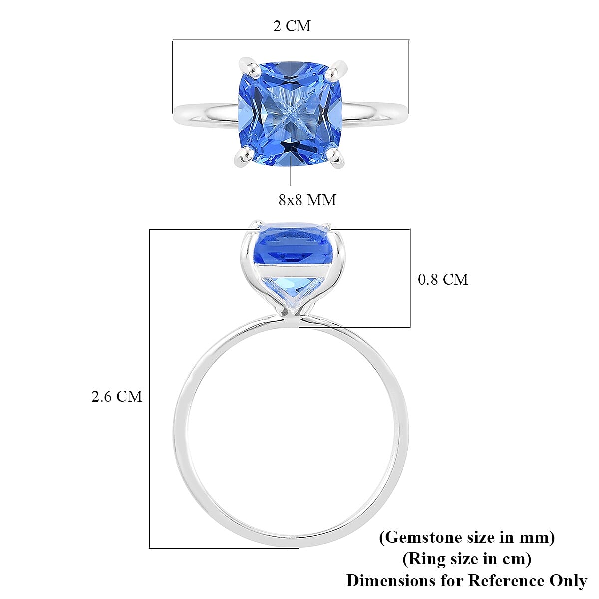 Blue Helenite Solitaire Ring in Sterling Silver 1.75 Ct. - 3693393 - TJC