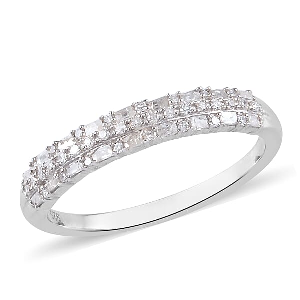 0.25 Ct. Diamond Band Ring in Platinum Plated Sterling Silver - 3695448 ...