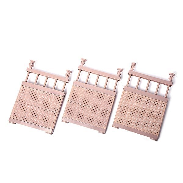 Set of 3 Adjustable Storage Racks Dusty Pink Colour - 3699730 - TJC