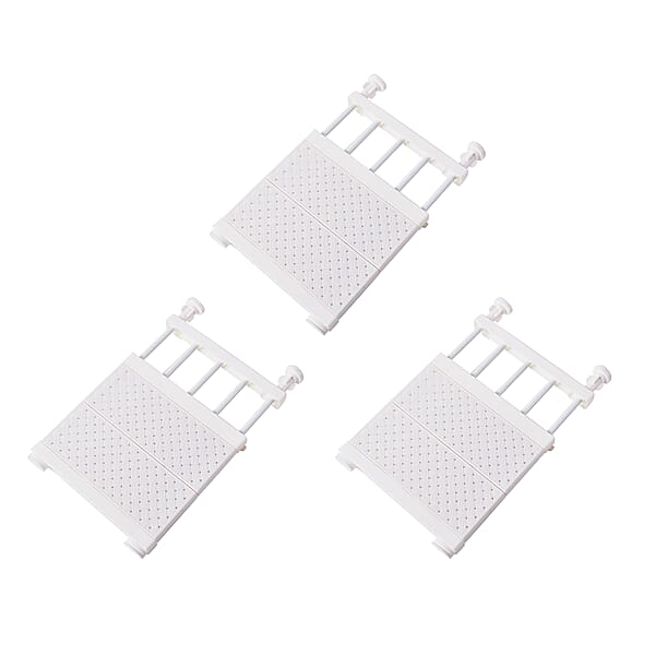 Set of 3 Adjustable Storage Racks Dusty Pink Colour - 3699731 - TJC