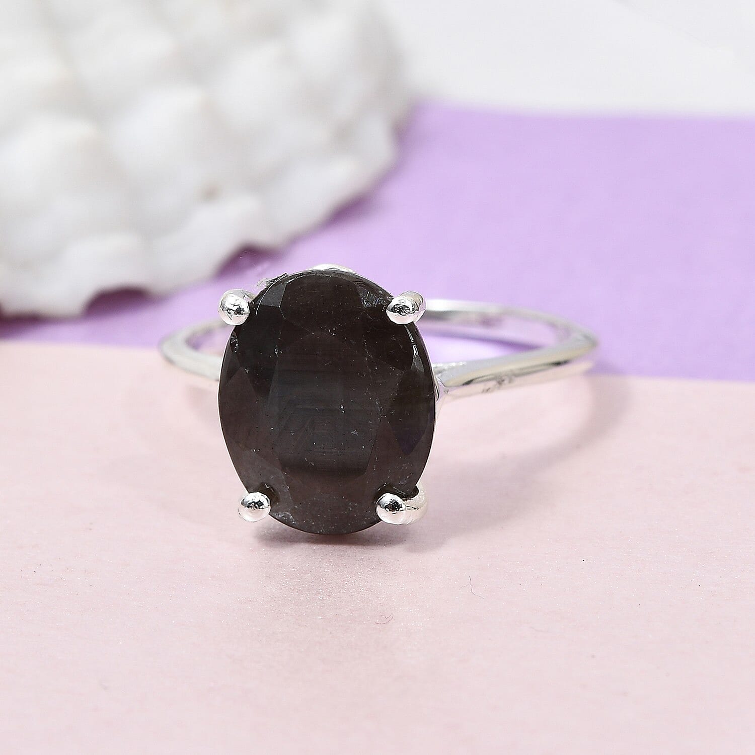 1 Ct. Silver Sapphire Solitaire Ring in Sterling Silver - 3706958 - TJC