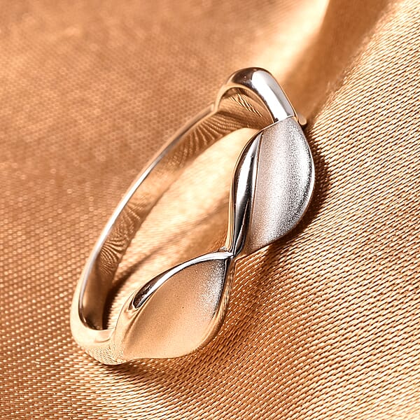 RACHEL GALLEY Rhodium Plated Sterling Silver Sandblast Texture Leaf ...