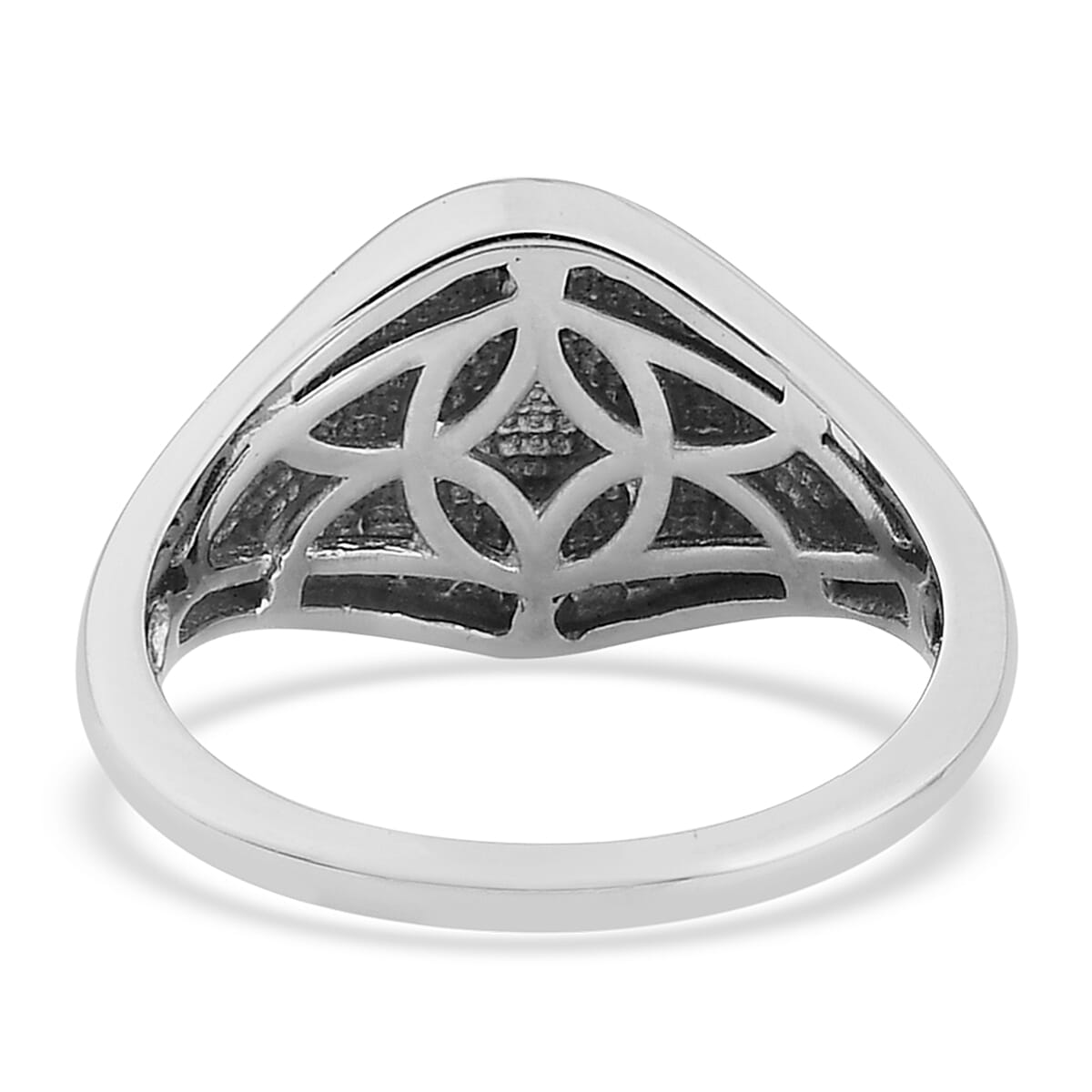 Platinum Plated Sterling Silver Signet Ring - M3739367 - TJC