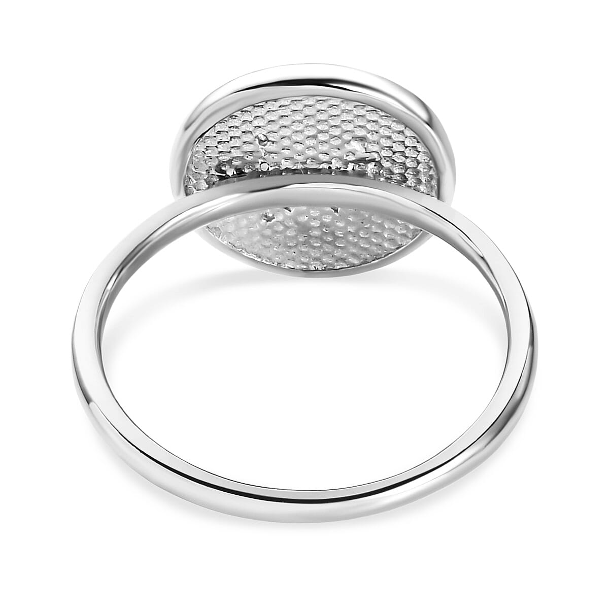 White Diamond Initial-D Ring in Platinum Plated Sterling Silver ...