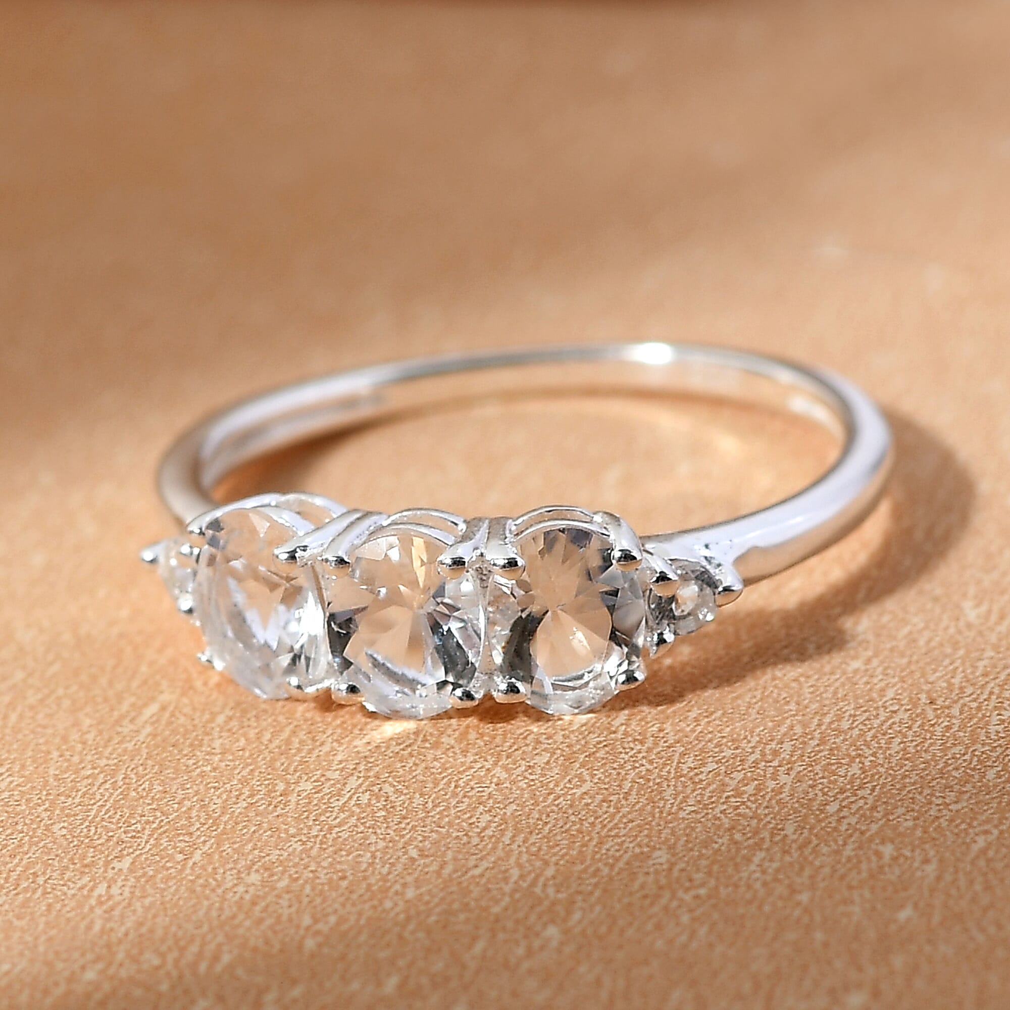 0.38 Ct. Petalite 3 Stone Ring in Sterling Silver - 3798605 - TJC