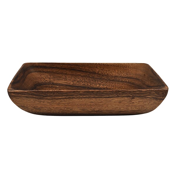 Nakkashi - Handmade Wood Rectangular Bowl (Size 30x19x8Cm) - 3823672 - TJC