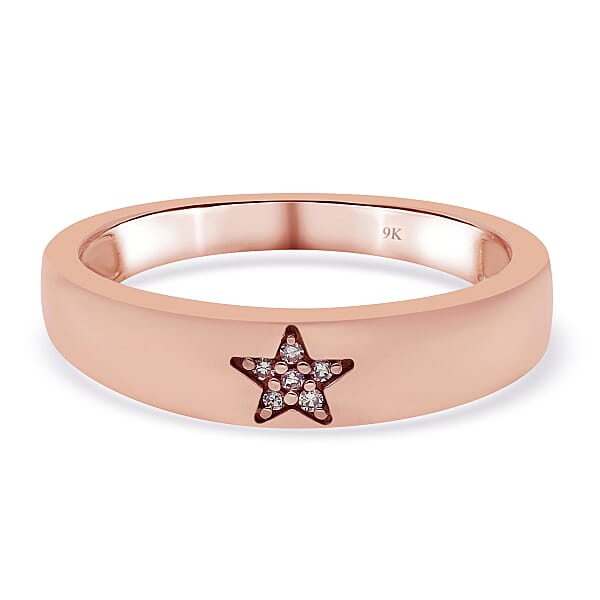 Diamond Pink Star Ring in 9K Rose Gold - 3825986 - TJC