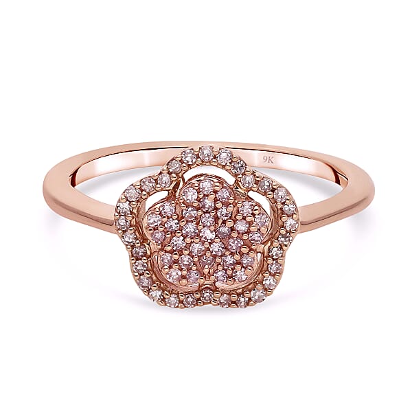 I3 Pink Diamond Floral Design Ring in 9K Rose Gold - M3827219 - TJC