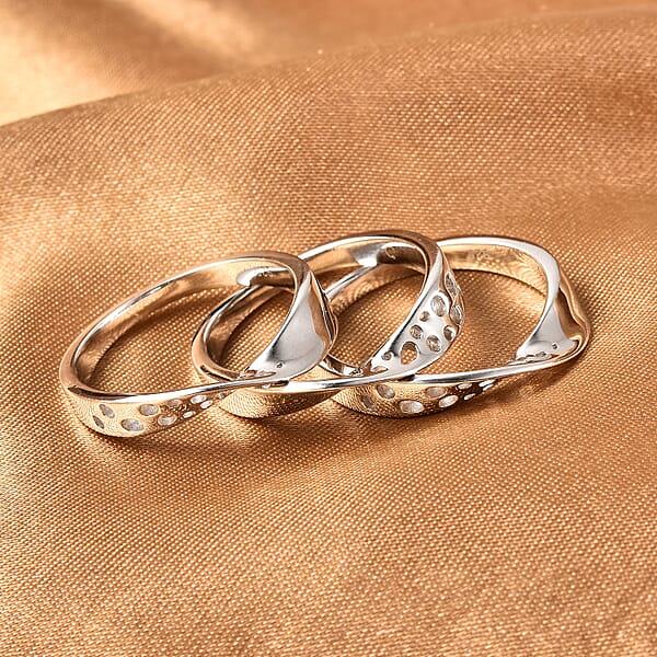 RACHEL GALLEY Wrap Collection - Lattice Pattern Band Ring in Rhodium ...