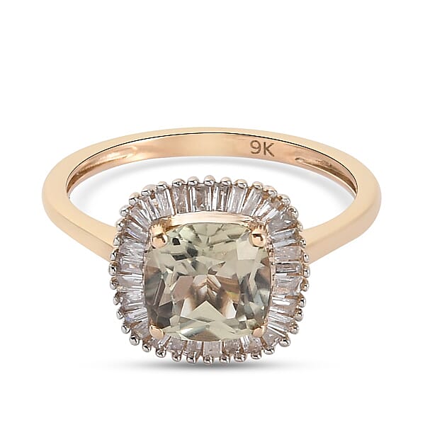 Collectors Edition- 9K Yellow Gold Turkizite and Diamond Ring 2.00 Ct ...