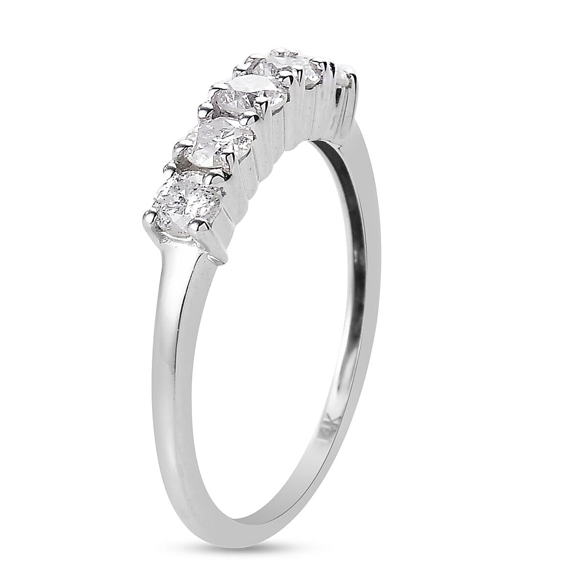 14K W Gold SGL Certified Diamond (I2/ G-H) Engagement Ring 0.50 Ct ...