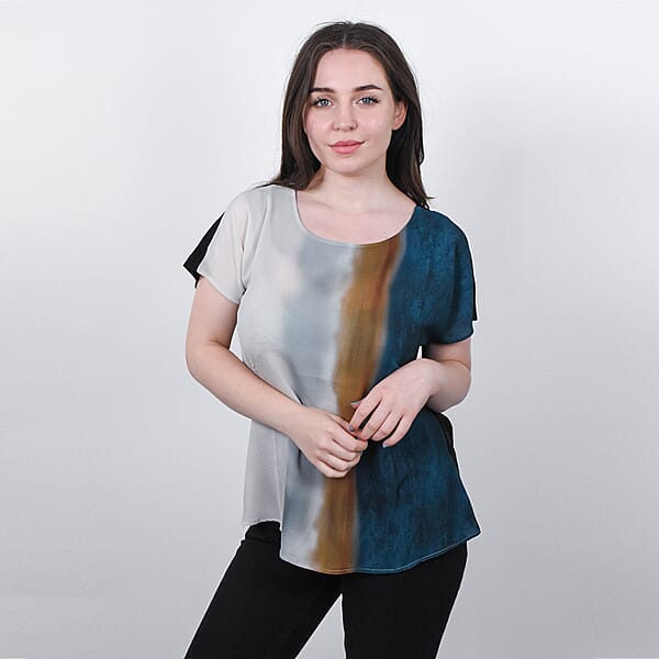 Jovie Multi-Coloured Abstract Pattern short sleeves Blouse - 3841642 - TJC