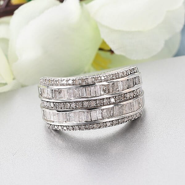 GP 1.16 Ct. Diamond Ring in Platinum Plated Sterling Silver - 3843917 - TJC